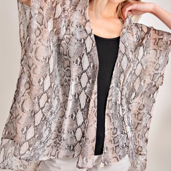 Tops | Snake Print Kimono Cardigan | Poshmark